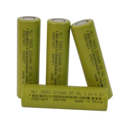 China 500 Cycles 18650 Lithium Battery 2200mah 3.7 V Rechargeable Cell High Rate for sale