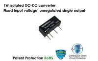China Isolated 24V To 12V DC DC Converter Module 1.5k VDC 1W With Fixed Input Voltage for sale