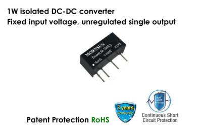 China Isolated 24V To 12V DC DC Converter Module 1.5k VDC 1W With Fixed Input Voltage for sale