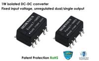 China 1W Isolated Unregulated Railway DC DC Converter Fixed Input Voltage Dual Single Output for sale