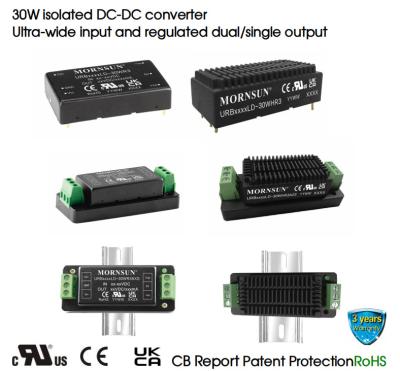 China 1000KHRS 30W DC DC Converter Regulated Dual Single Output for sale