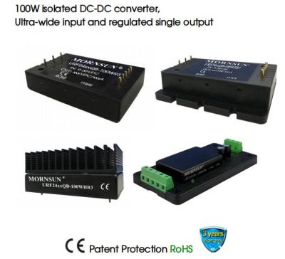 China 2.25k VDC 100W DC DC Converter Isolated Ultra wide 4: 1 input voltage range for sale