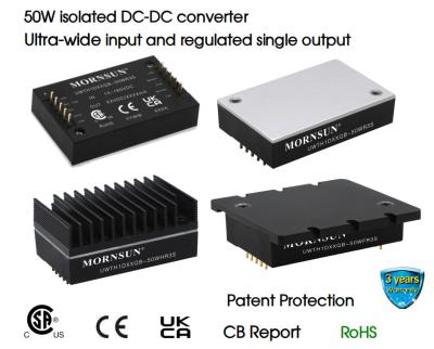 China 50W isolated DC-DC converter Ultra-wide input and regulated single output for sale