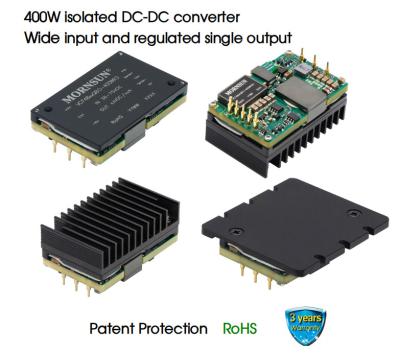 China 400W isolated DC-DC converter Wide input and regulated single output for sale