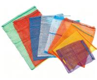 China HDPE PE Raschel Potato Mesh Bag Drawstring Plastic Net Sack For Potato Onion Garlic Vegetable Export Russia Ukraine Poland Belarus for sale
