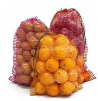 China HDPE PE Raschel Potato Mesh Bag Drawstring Plastic Net Sack For Potato Onion Garlic Vegetable Export Russia Ukraine Poland Belarus for sale