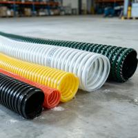 China Heavy-duty flexible PVC spiral rib reinforced hose industrial water pump grain sewage vacuum suction hose for sale