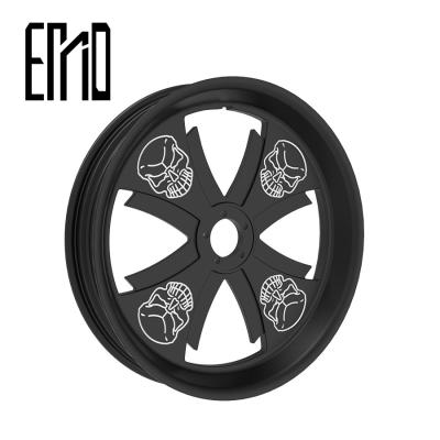 China LG-27 Skull Custom Motorcycle Wheel 10-26 Inch Aluminum Steel Carbon Fiber Customizable Offset for sale