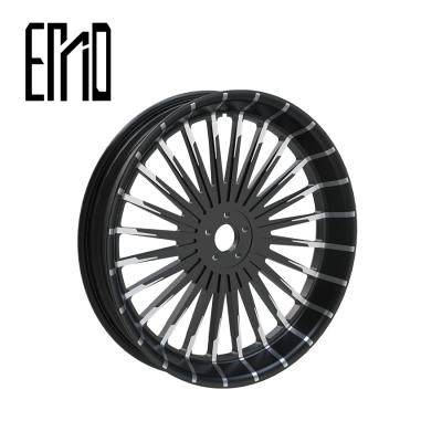 China INCA LG-34 Custom Motorcycle Wheel with 24 Bright Spokes and Center Pleated Face Design - Various Rim Widths and Hub Bores for sale