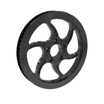 China Polished 1 Groove Motorcycle Drive Pulley Custom Height Teeth Harley Rear Pulley for sale