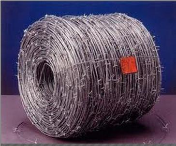 China 16gaX16ga,Galvanized Barbed Wire, 500 meters /roll , 5