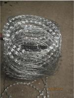 China Concertina Razor Barbed Wire 450mm Coil Diameter flat wrap for fence top for sale