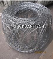 China Flat Wrap Razor Barbed Wire 500mmx15m Fitted To Welded Mesh Fence for sale