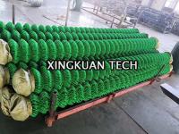 China Vinyl Coated Chain Link Fence Fabric 50 Ft Roll Black Green color OEM for sale