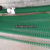 China Vinyl Coated Steel Chain Link Fence Fabric 8ft high PVC Green color for sale