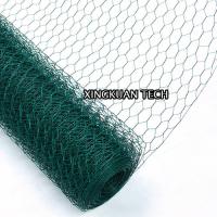 China PVC Vinyl Coated Chicken Wire Mesh , hexagonal wire netting 25MM Green Color for sale