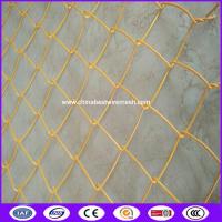 China Yellow color PVC coating 70x70mm-9gauge chain wire mesh for Playing Fields for sale