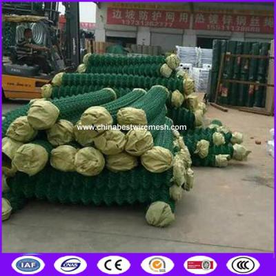 China Green color 100x100 opening chain link fence decorations for architecture for sale