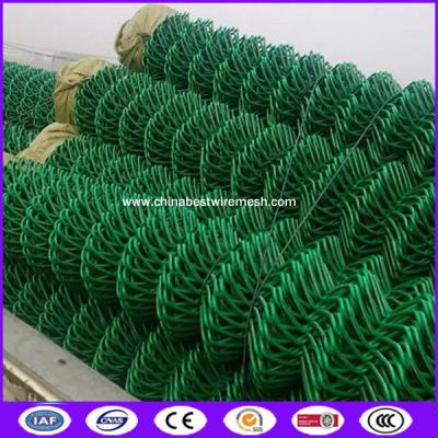 China Green color ASTM A392 4*50ft 5 foot chain link fence with fence post for sale