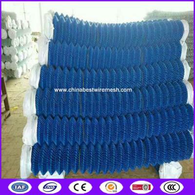 China PVC/PE Coated 9gauge wire decorative chain link fence with Height 1200mm in blue color for sale