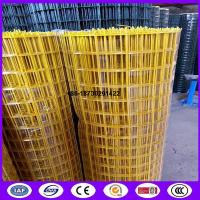 China Yellow color PVC coating Holland wire mesh fence 30mmx30 mm Hole opening ​ in 1.2 meter height for sale