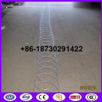 China 450mm coil diameter Razor wire flat wrap coils as a clapped into a flat panel formation. for sale
