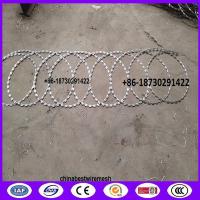 China 500mm coil diameter flat panel razor wire for wall top installation for sale