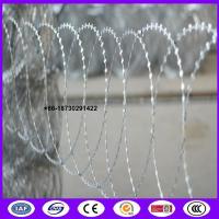 China Hot Dip Galvanized BTO 10 Flat wrap Razor Wire On fence top for sale