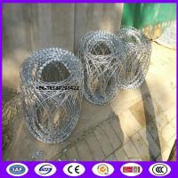 China Hot Dip Galvanized BTO 10 Flat wrap Razor Wire On fence top for sale