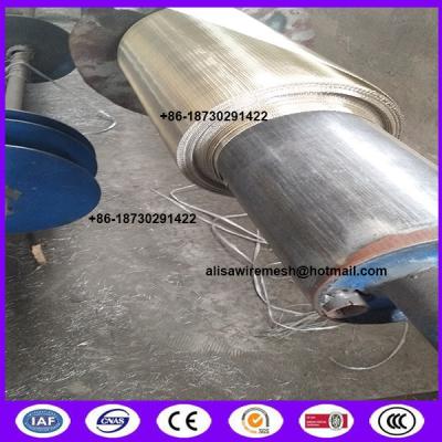 China 90 micron copper wire mesh belt of reverse dutch weaving  in 300mm width for LDPE  plastic production for sale