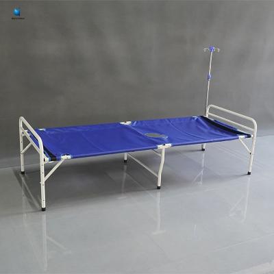 China Folding Cholera Bed with Commode Hole - 200x80cm Steel Frame, 20cm Opening for Emergency Medical Care for sale