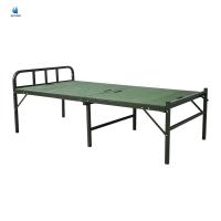 China Lightweight Folding Camp Bed Steel Frame Military Cot 1995×815×435mm with Polyethylene Board for sale