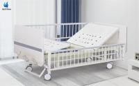 China Full Length Side Rail Hospital Sick Bed 2150×1000×450-700mm with 0-75° Backrest & 0-35° Leg Rest Adjustable Medical Clinic Bed for sale