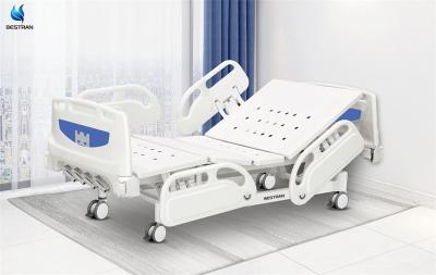 China 4-Crank 5-Function Manual Hospital Bed with 460-720mm Height Adjustment and 125mm Silent Wheels for sale