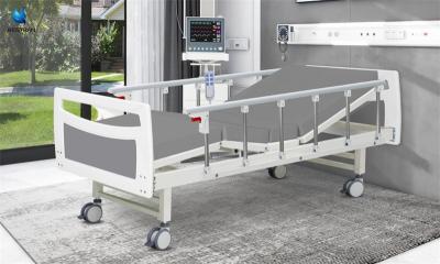 China Manual Crank Transport Hospital Bed 2150x1000mm with Side Rails Pressure Relief for sale