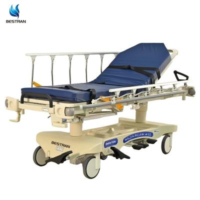 China Hydraulic ICU Medical Transport Stretcher with 2150×850mm Dimensions, 220kg Capacity and X-Ray Compatibility for sale