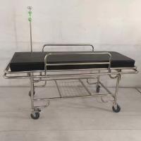 China Stainless Steel Emergency Transfer Stretcher with IV Pole and 100mm Castors - 250KG Capacity for sale