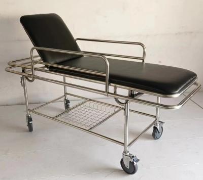 China Backrest Adjustable Patient Transfer Stretcher Trolley 1950×610×750mm with 250kg Capacity for Surgical Rooms for sale