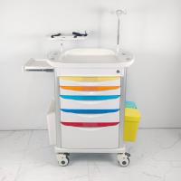 China Centralized Locked Hospital Emergency Cart 750×475×920mm with Sliding Shelf & Needle Disposal Holder for sale