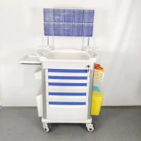 China Mobile ABS Anesthetic Trolley Cart 750x475x920mm with 5 Drawers, Dividers & Medical Accessories for Hospital Use for sale
