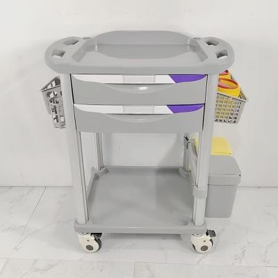 China 2-Drawer Lockable Medication Trolley with Swivel Castors - 750×475×920mm Hospital Medical Cart for sale