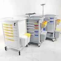 China 6 Drawer ABS Plastic Pharmacy Medical Trolley Cart 750×475×920mm with Central Lock & Casters for sale