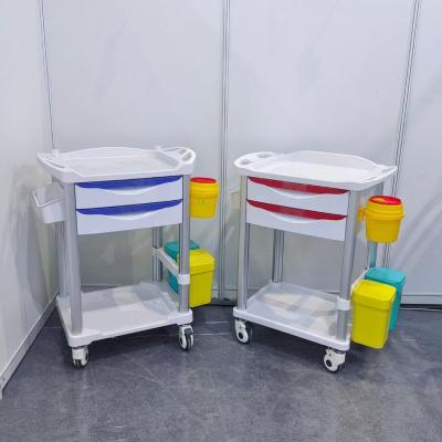 China Hospital Medical Trolley Nursing Crash Cart 750x475x920mm with ABS Top & 4 Casters for sale