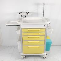 China 5 Drawer Emergency Trauma Cart 750x475x920mm with Ergonomic Handles and Central Locking System for sale