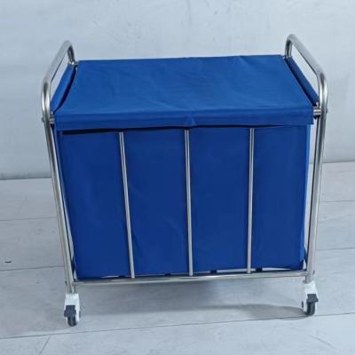 China Stainless Steel Medical Waste Trolley 700x500x900mm Hospital Linen Hamper for sale