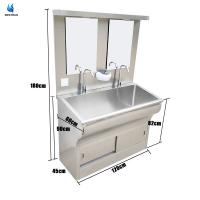 China 304 Stainless Steel Hospital Surgery Scrub Sink 800mm with Automatic Faucet Tap for Exam Room for sale