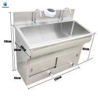 China Foot Operated Hospital Scrub Sink 304 Stainless Steel 800mm Width for Patient Care Clinical Washbasin Sanitation for sale