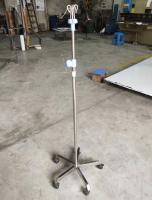 China Mobile IV Pole Stand Stainless Steel Height Adjustable 1330-2250mm Hospital Infusion Drip Stand for sale