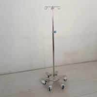 China 304 Stainless Steel IV Pole 5 Castors Infusion Stand 1330-2250mm Height Hospital for sale