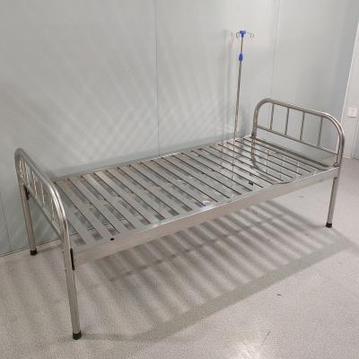 China Stainless Steel Flat Hospital Bed 2150×950×500mm with 250kg Capacity for Patient Care and Observation for sale